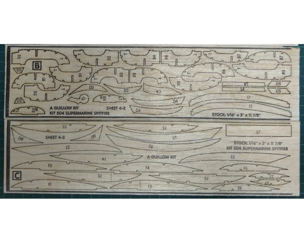 Supermarine MK-1 Spitfire Balsa kit