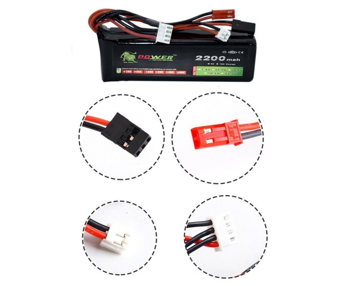 RC Transmitter Battery 2200mAh 8C 3S Li-Poly - Walkera FlySky DEVO WFLY ...